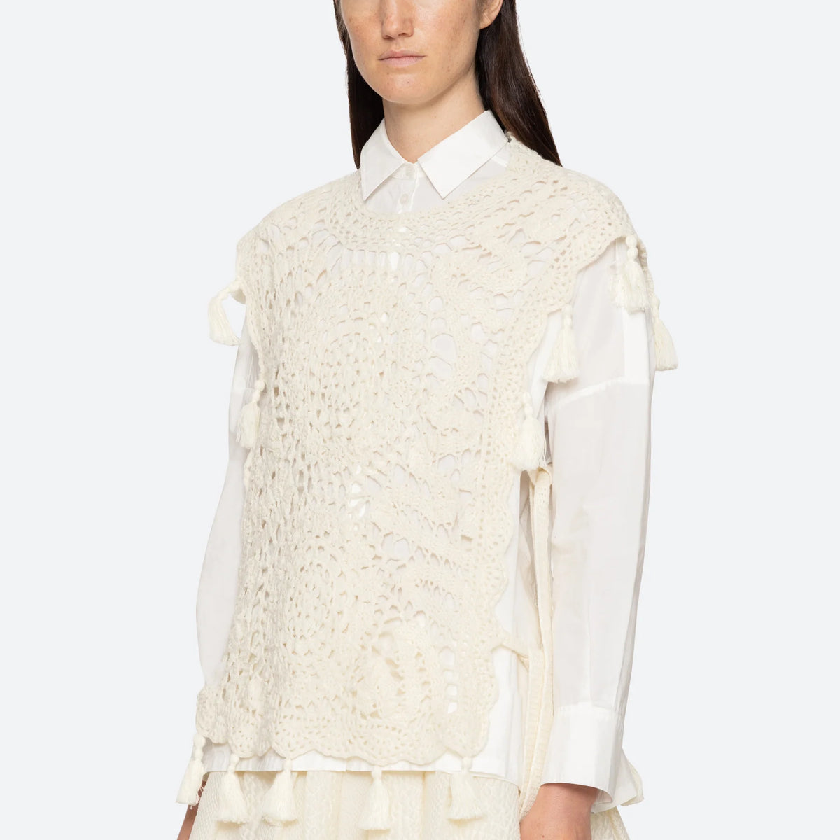 SEA NEW YORK NARA CROCHET COMBO SHIRT - Cream – The Fold